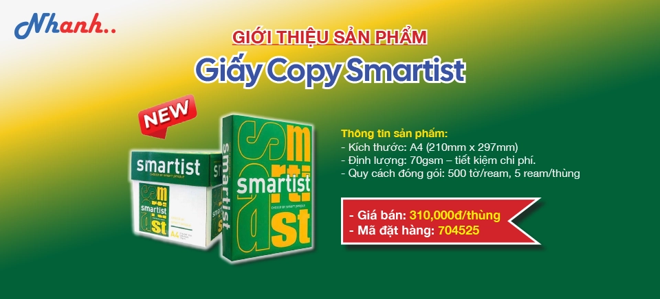 Giấy Copy Smartist A4-70gsm: Nhập Khẩu Thái Lan, Giá Tốt